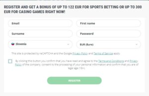 22bet Slovenija & Povezava bonus do 122€ - casino bonus 300€